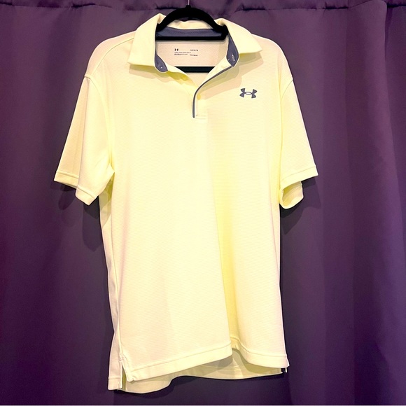 Under Armour | Shirts | Mens Light Highlighter Yellow Under Armor Polo ...
